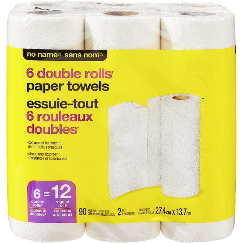 No Name Paper Towel - Double Roll - 6pk – Mike Dean Local Grocer